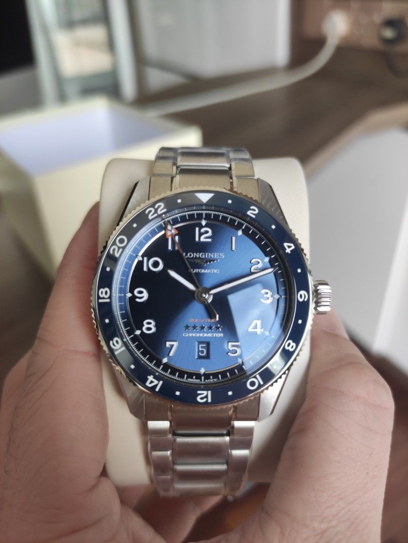 Longines Spirit Zulu Time 42mm Blue, Luxury, Watches on Carousell