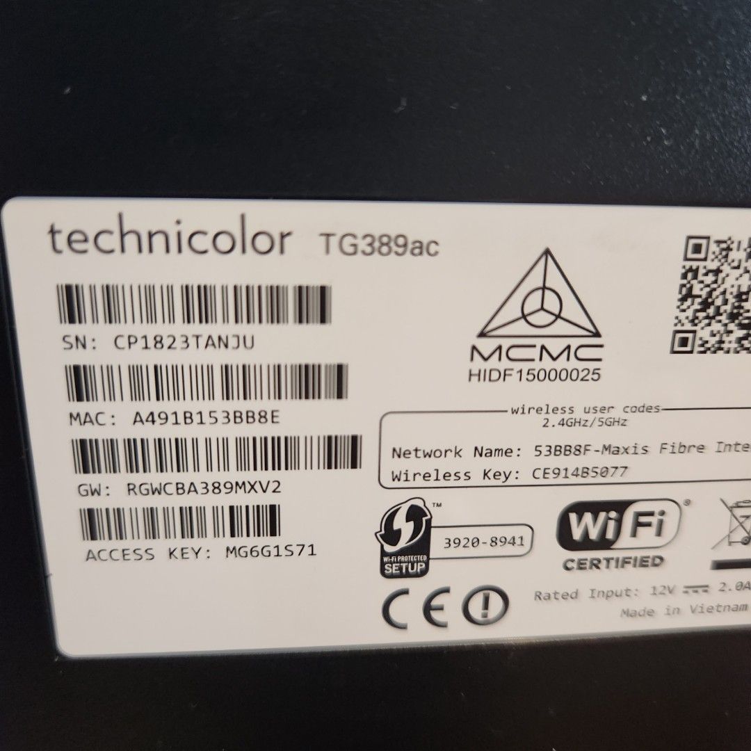 Maxis Fiber Router technicolor TG389ac, Computers & Tech, Parts ...