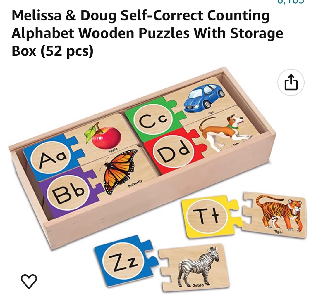 Melissa & Doug Alphabet Puzzle, Hobbies & Toys, Toys & Games on Carousell