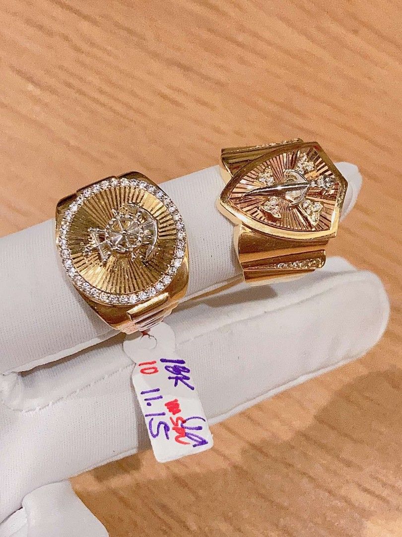 Mens Ring 18k Saudi Gold, Women's Fashion, Jewelry & Organizers, Rings ...
