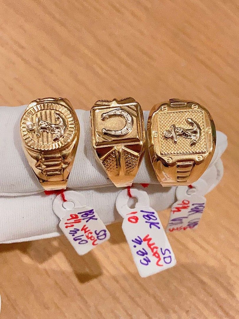 Mens Ring 18k Saudi Gold, Women's Fashion, Jewelry & Organizers, Rings ...