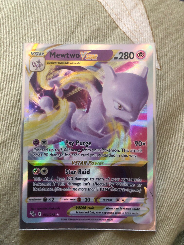 Mewtwo V star, Hobbies & Toys, Toys & Games on Carousell