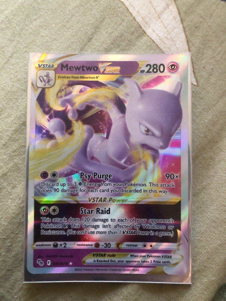 Mewtwo V star, Hobbies & Toys, Toys & Games on Carousell