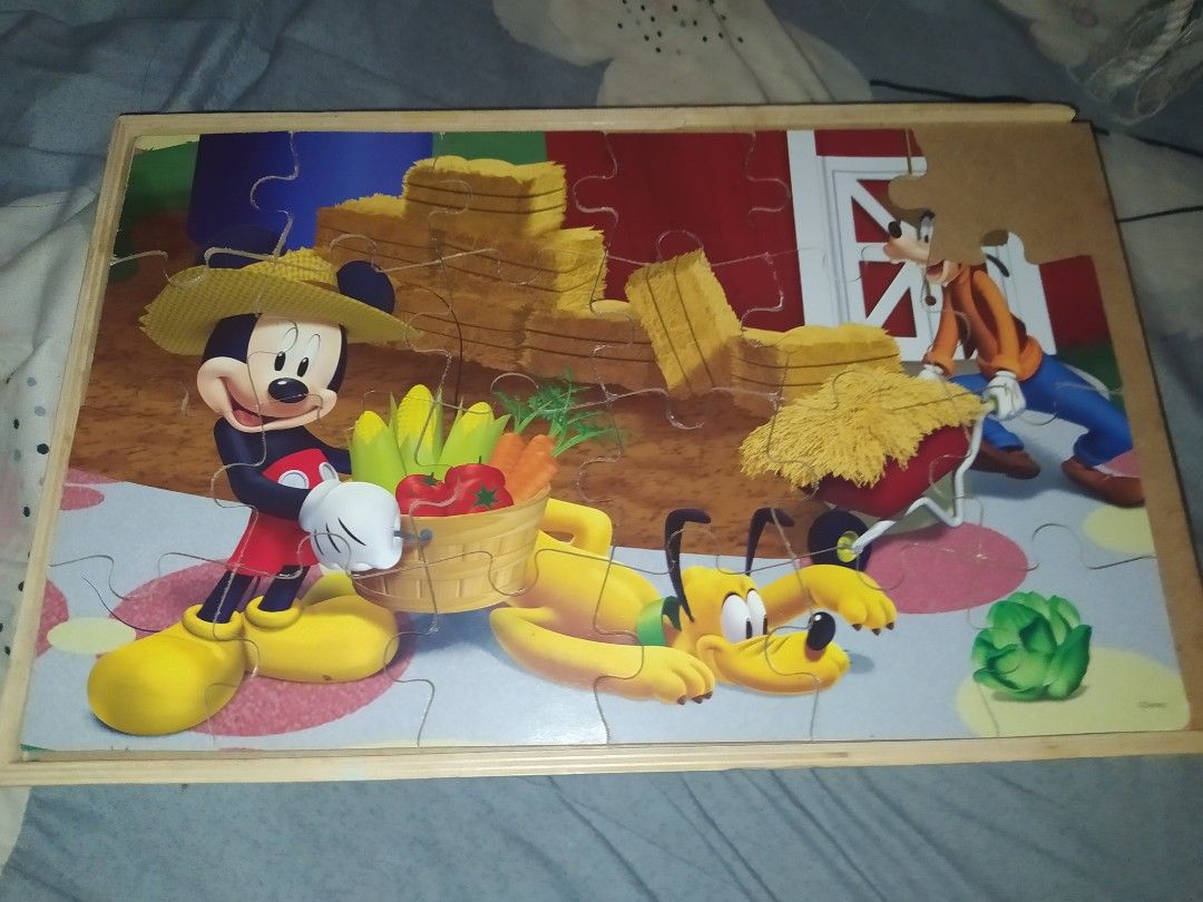 Mickey Mouse 4 in 1 Wooden Jigsaw Puzzle on Carousell