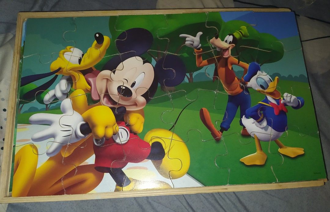 Mickey Mouse 4 in 1 Wooden Jigsaw Puzzle on Carousell