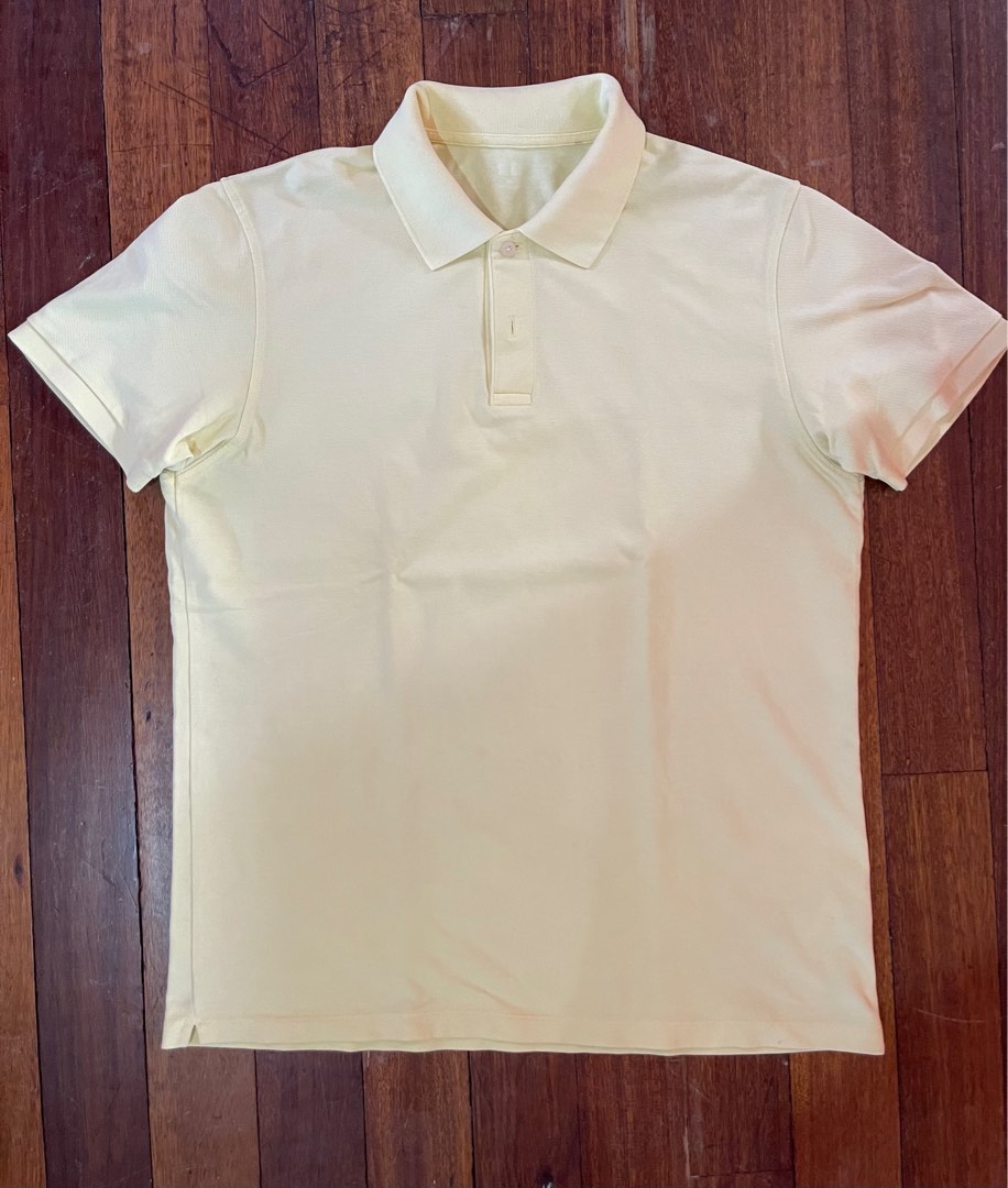 MLT42 UNIQLO light yellow polo shirt, Men's Fashion, Tops & Sets ...