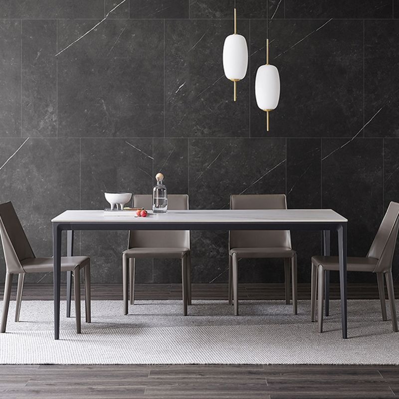 Modern Aluminium Sintered Stone Dining Table, Furniture & Home Living ...