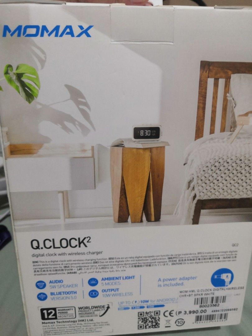 Momax bluetooth speaker, qclock on Carousell