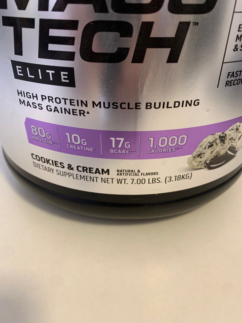 Muscle Tech Elite Series 3.18kg Mass Gainer, Health & Nutrition, Health ...