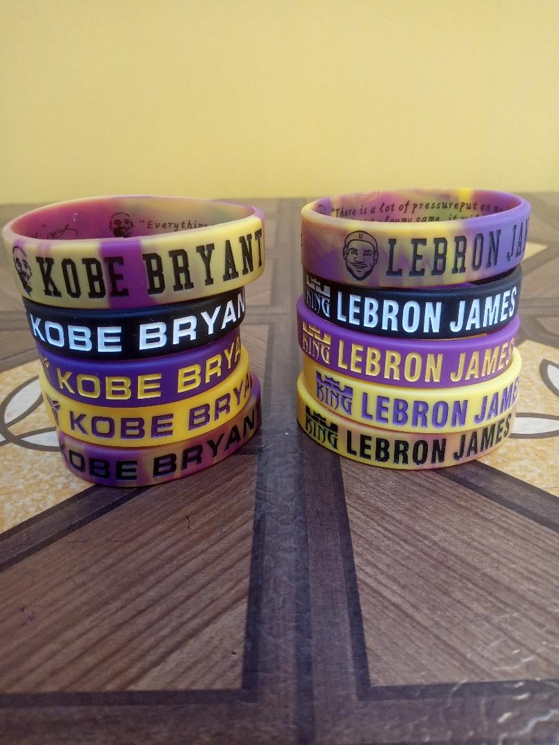 NBA Stars Signed Silicone Baller bracelet bands Kobe Bryant Lebron ...