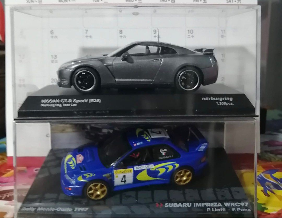 Nissan Skyline GTR R35 and Subaru Impreza WRC diecast model cars ...