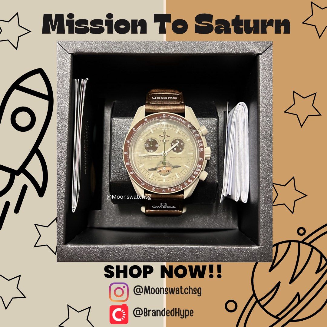 Omega Swatch MoonSwatch Saturn Brand New with Receipt, Luxury, Watches ...