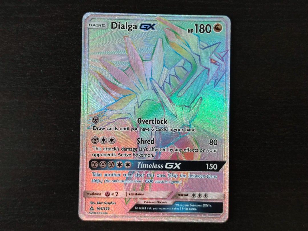 Pokemon Dialga GX 164/156 Rainbow Rare, Hobbies & Toys, Toys & Games on ...