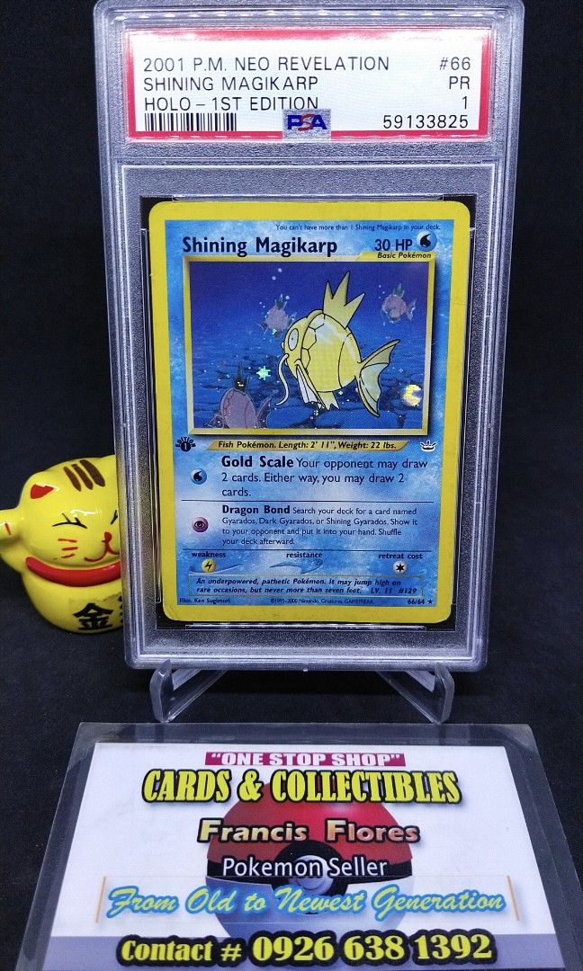 Pokemon GRADED Card - PSA 1: SHINING MAGIKARP #66 - HOLO 1ST EDITION (NEO REVELATION - 1ST EDI ...