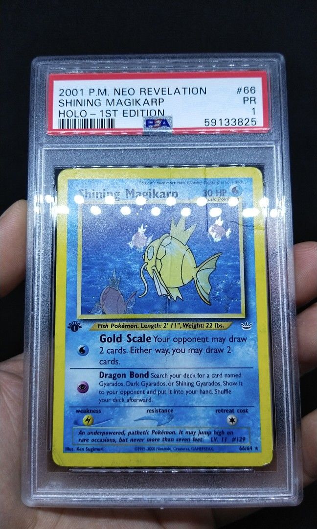 Pokemon GRADED Card - PSA 1: SHINING MAGIKARP #66 - HOLO 1ST EDITION ...
