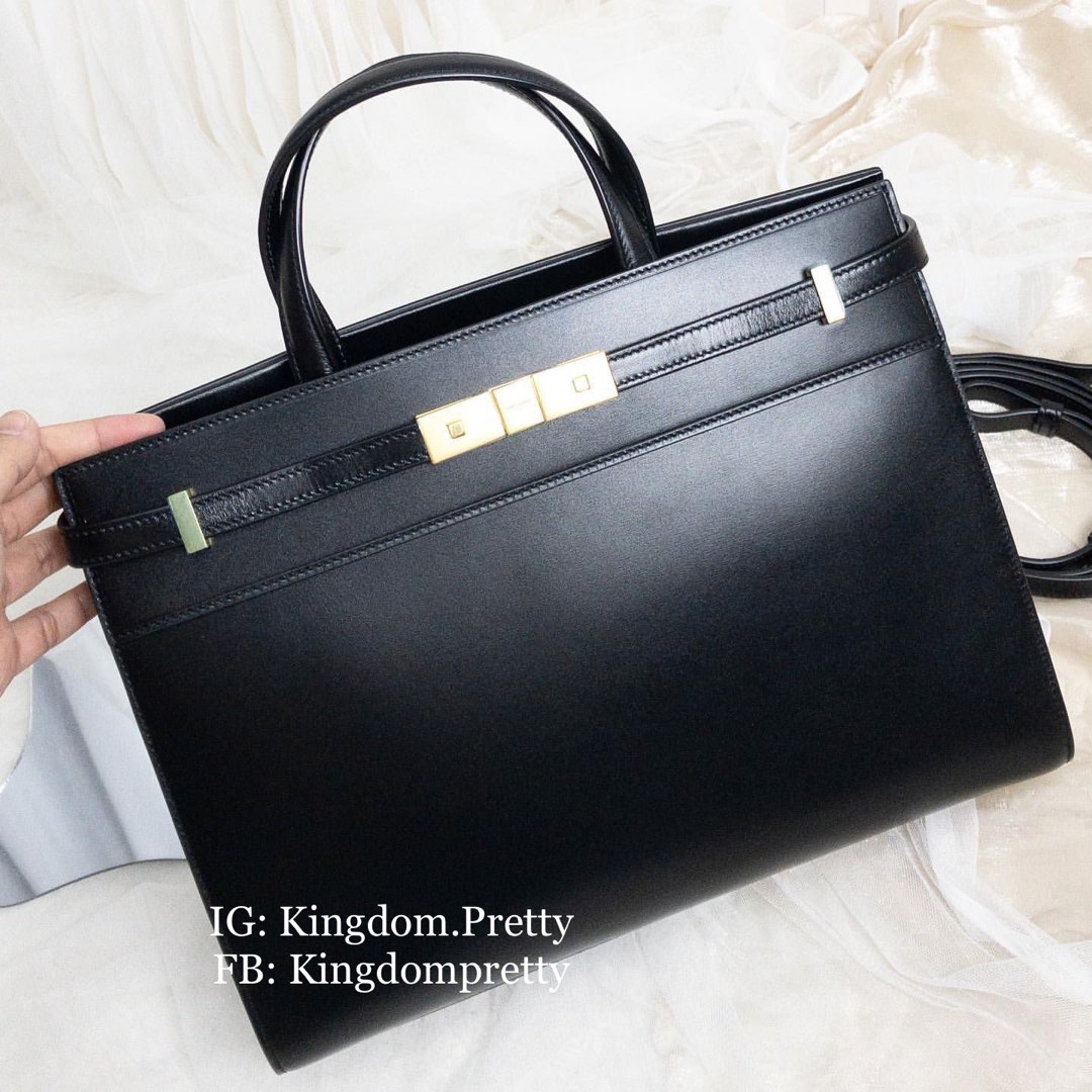 Pre-order Saint Laurent YSL Manhattan Work Tote Bag in Black, Gold ...