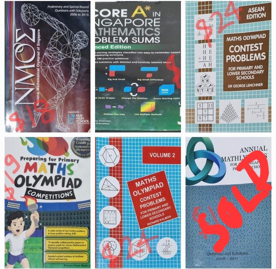 Primary Maths Olympiad books NMOS Mathlympics Terry Chui, Hobbies ...