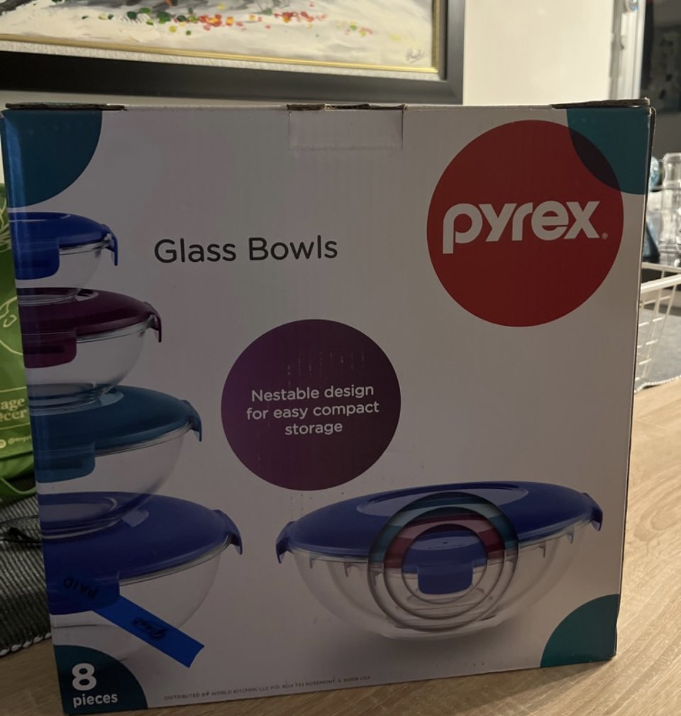 Pyrex 4 set glass bowl, Furniture & Home Living, Kitchenware ...