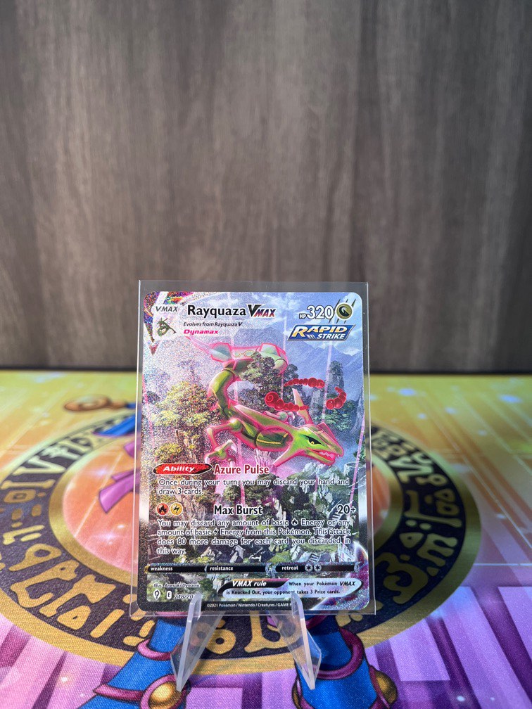 Rayquaza Vmax alternate art secret rare, Hobbies & Toys, Toys & Games ...