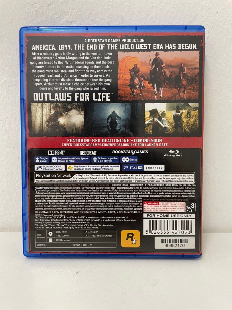 Red Dead Redemption 2 (PS Version), Video Gaming, Video Games ...