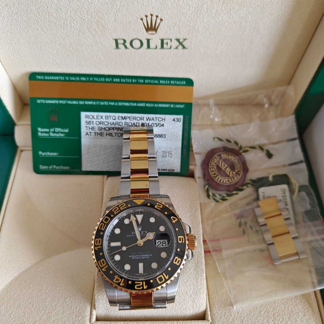 Rolex GMT Master 2 half gold 116713LN, Luxury, Watches on Carousell