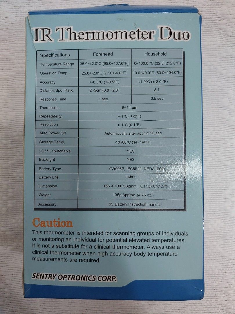 SENTRY ST-631 Non-Contact Infrared Thermal Imager ,Dual Temperature ...