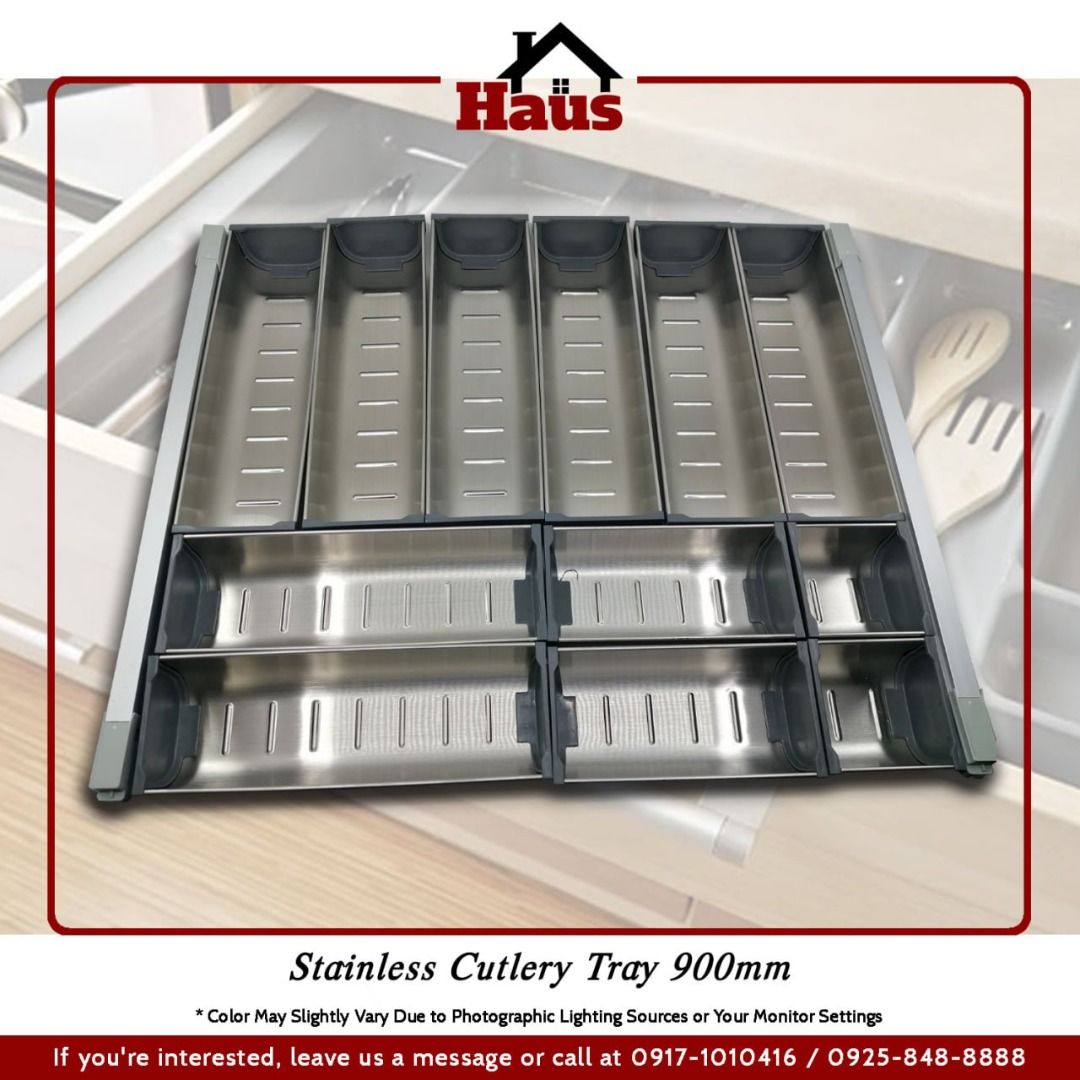 Stainless Steel Cutlery Tray Drawer Organizer 900mm width drawer ...