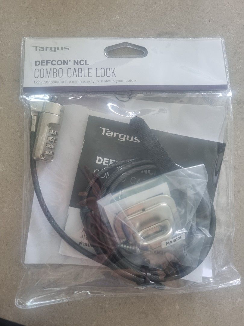 Targus combo cable lock, Computers & Tech, Laptops & Notebooks on Carousell
