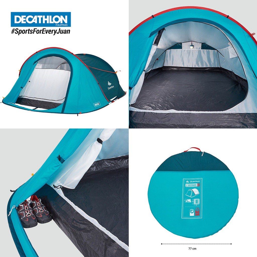 TENT FOR 3 person DECATHLON DARK BLUE EASY PITCH, Sports Equipment ...