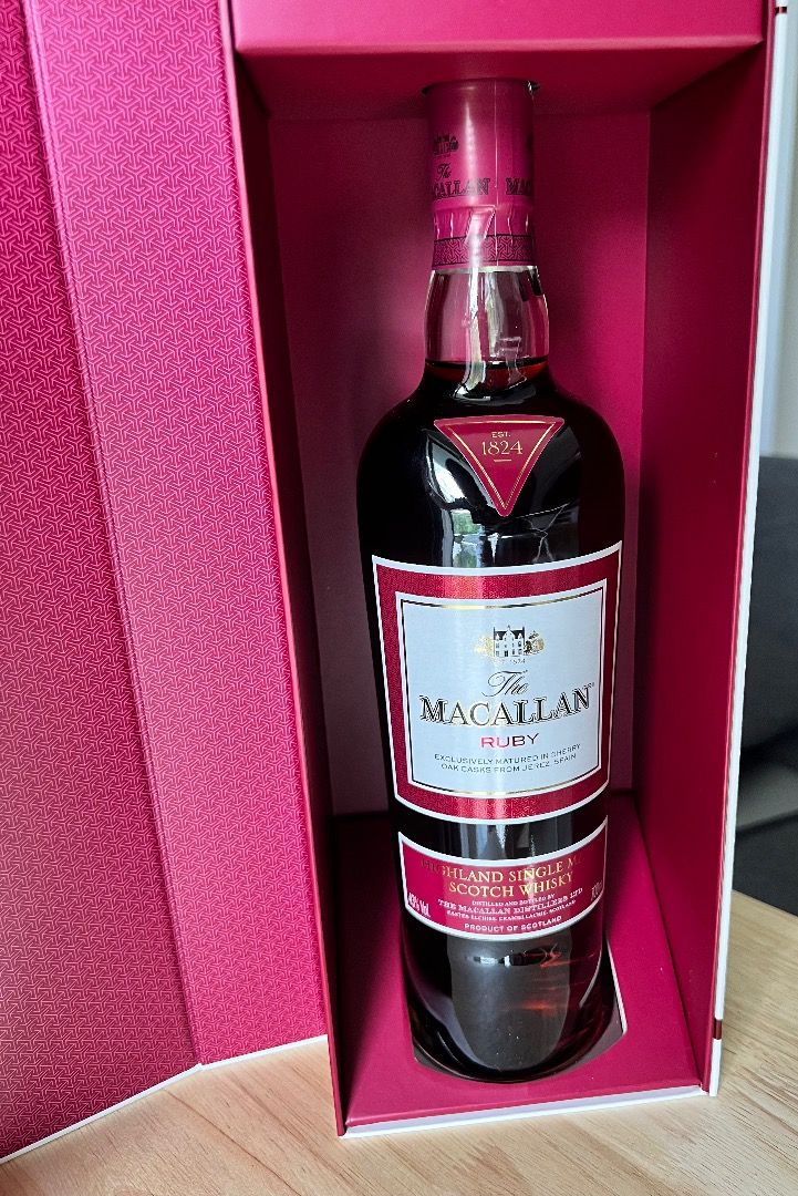The 1824 Series Macallan Ruby Single Malt Scotch Whisky, 43% ABV, 700m ...