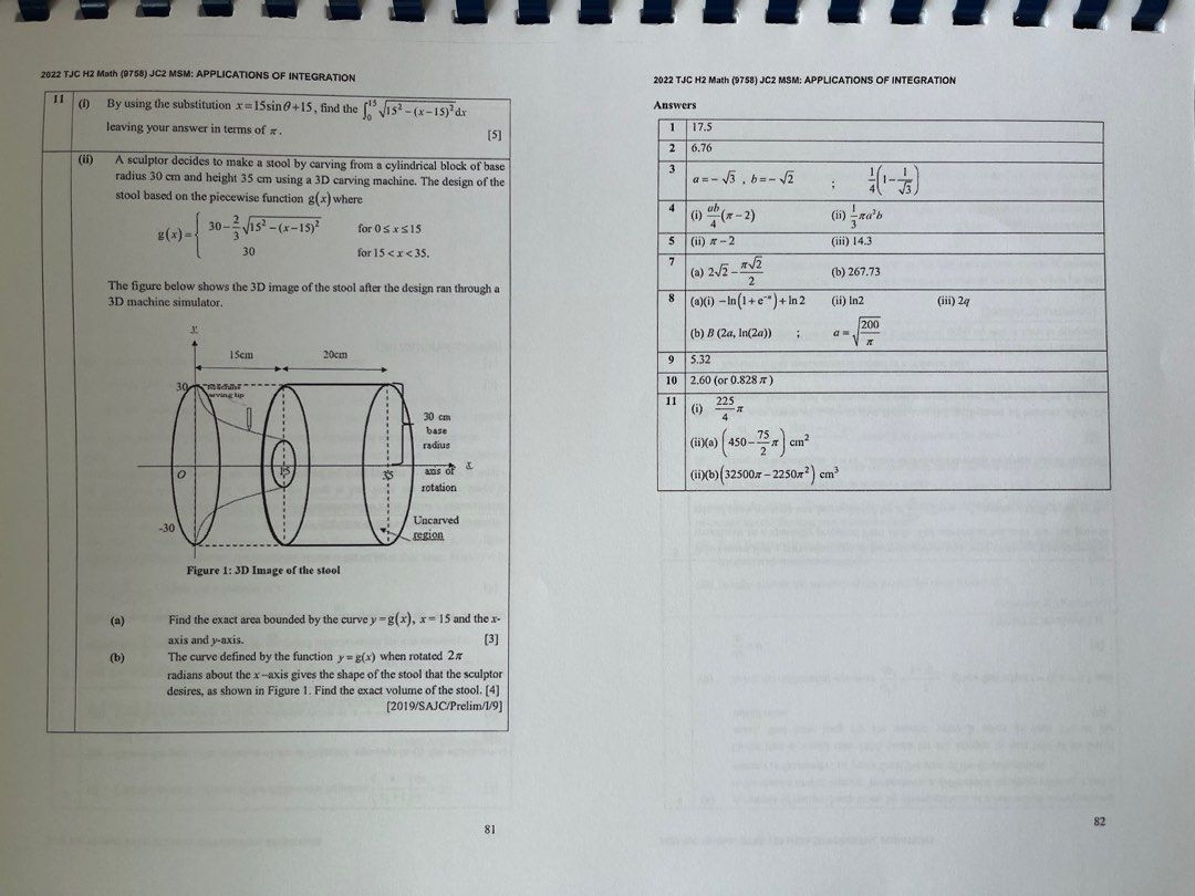 TJC H2 Math Secret Manual 2021&2022 (with answers), Hobbies & Toys ...
