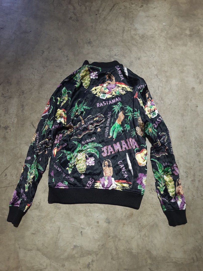 Wacko Maria Rasta Man Reversible Rayon Bomber Jacket on Carousell