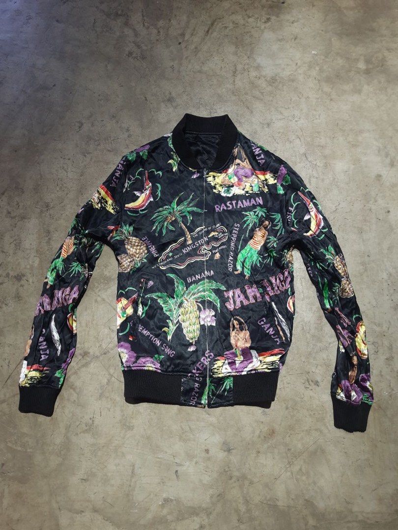 Wacko Maria Rasta Man Reversible Rayon Bomber Jacket on Carousell