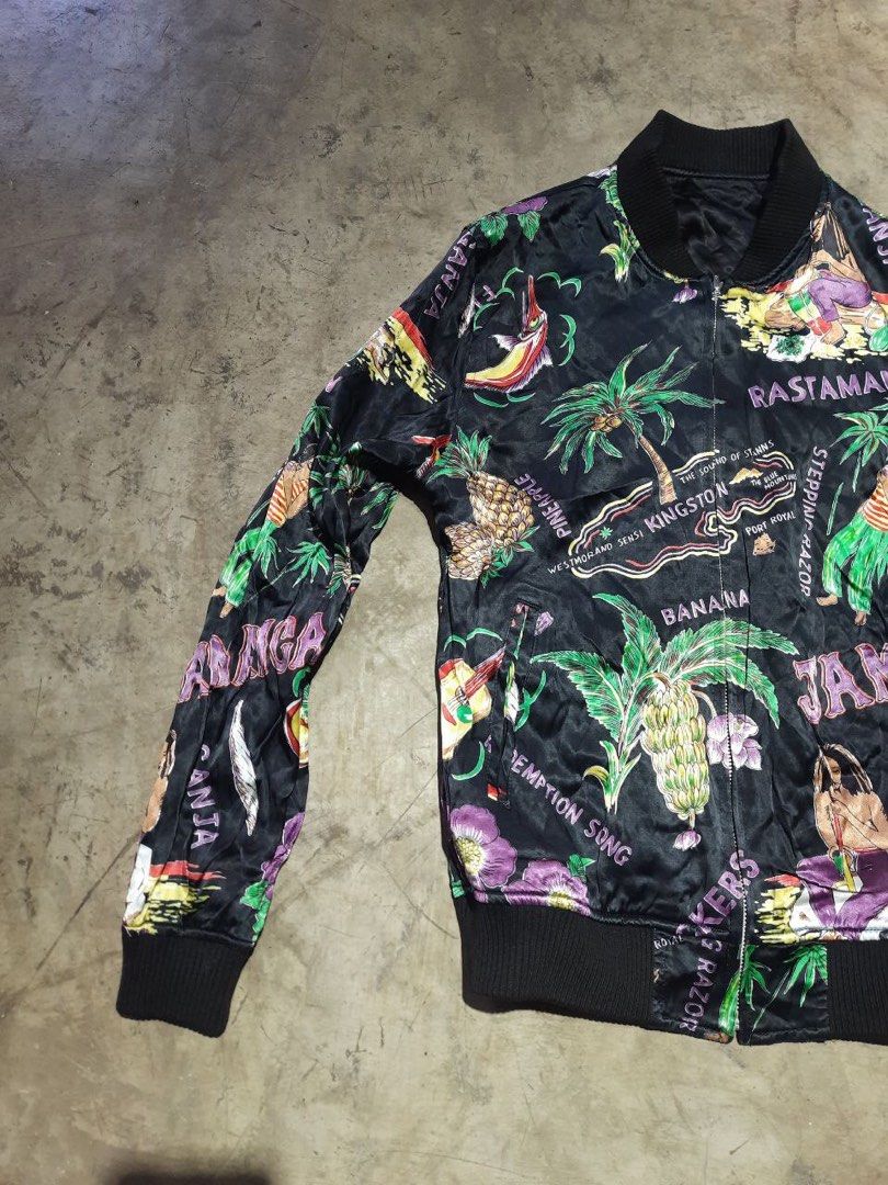Wacko Maria Rasta Man Reversible Rayon Bomber Jacket on Carousell