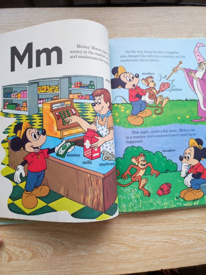 Walt Disney Alphabet from A to Z 1989 vintage children's book volume 1 ...