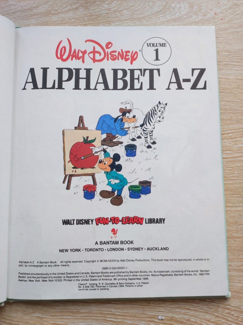 Walt Disney Alphabet from A to Z 1989 vintage children's book volume 1 ...