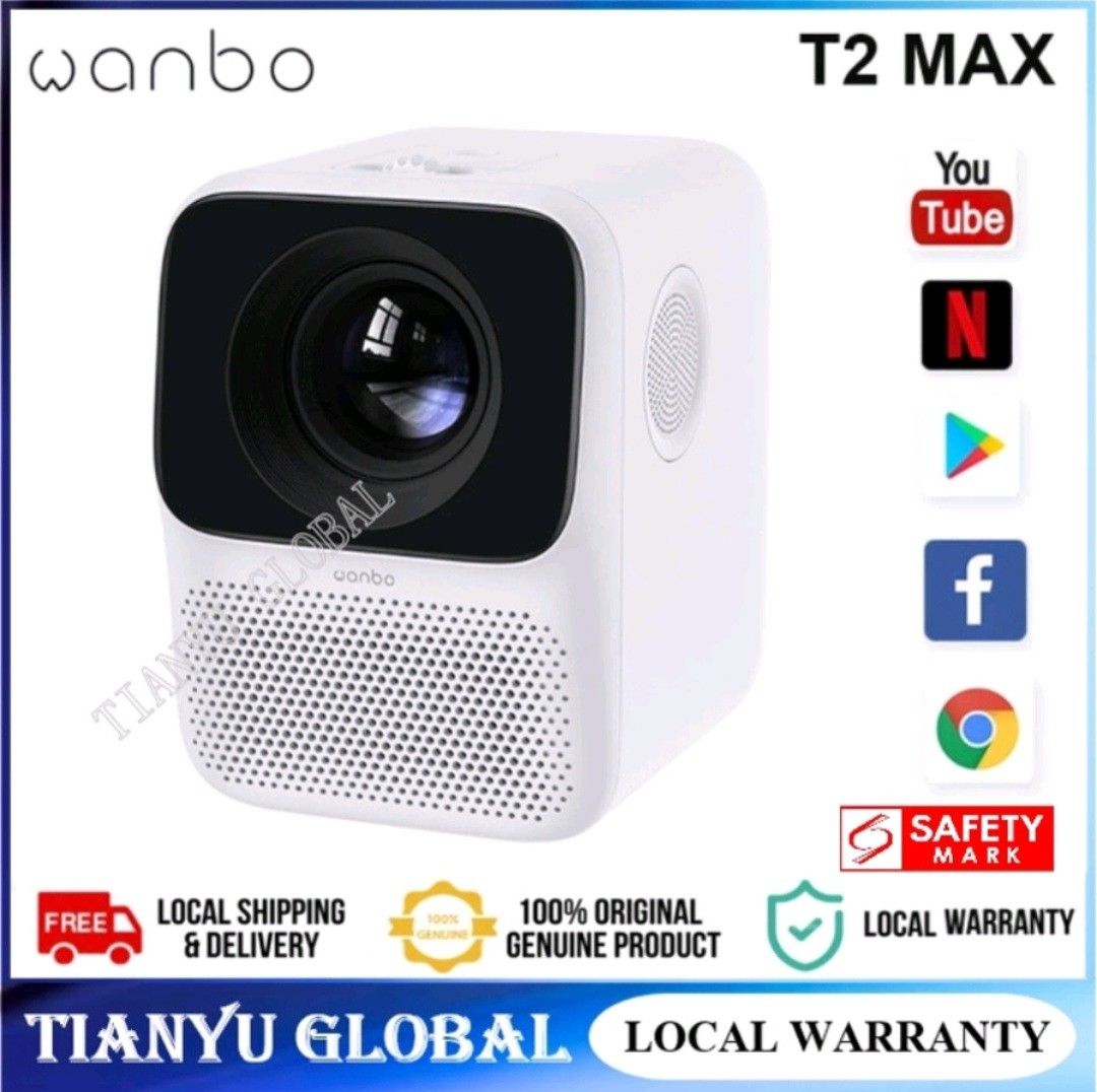 Wanbo T2 Max projector, TV & Home Appliances, TV & Entertainment ...