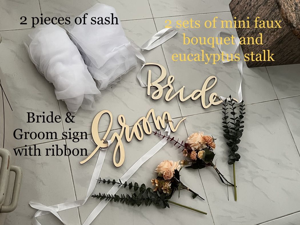 Wedding deco (Bride & Groom Sign set), Hobbies & Toys, Stationery ...