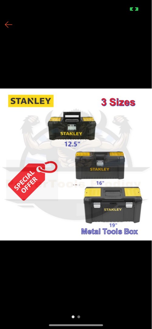 STANLEY TOOLBOX WITH METAL LATCHES/ TOOLS BOX/ TOOL BOX STORAGE ...
