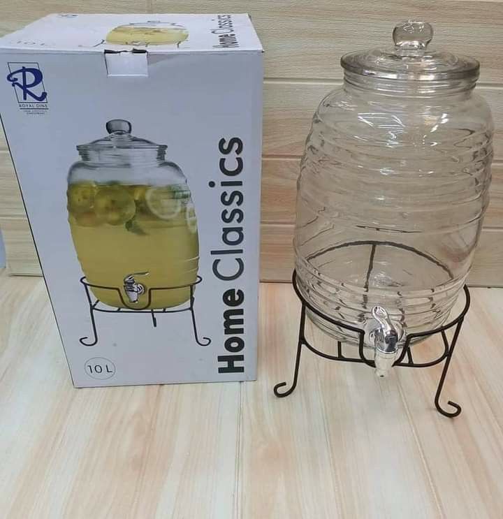 10 liters glass beverage dispenser, Furniture & Home Living, Kitchenware & Tableware, Pitchers ...