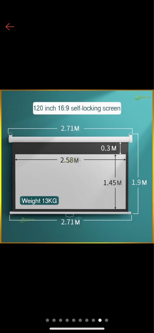 Home Theatre- Projector Screen Pull Down 120 inch 16:9, TV & Home ...