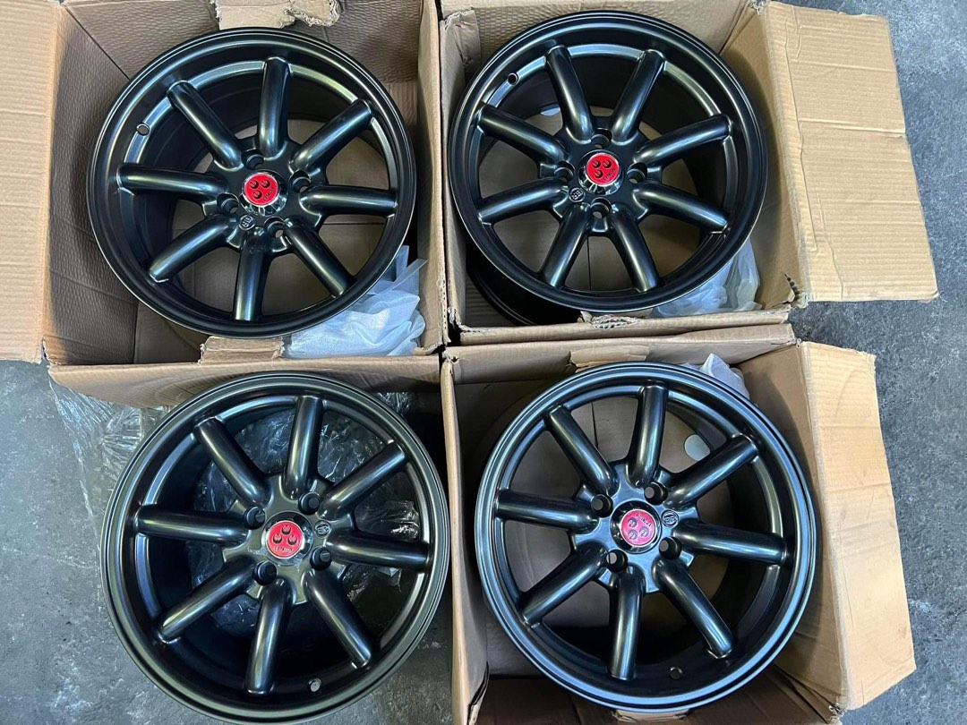 15” Banana Type AC701 design mags gunmetal 4Holes pcd 100 Bnew, Car ...