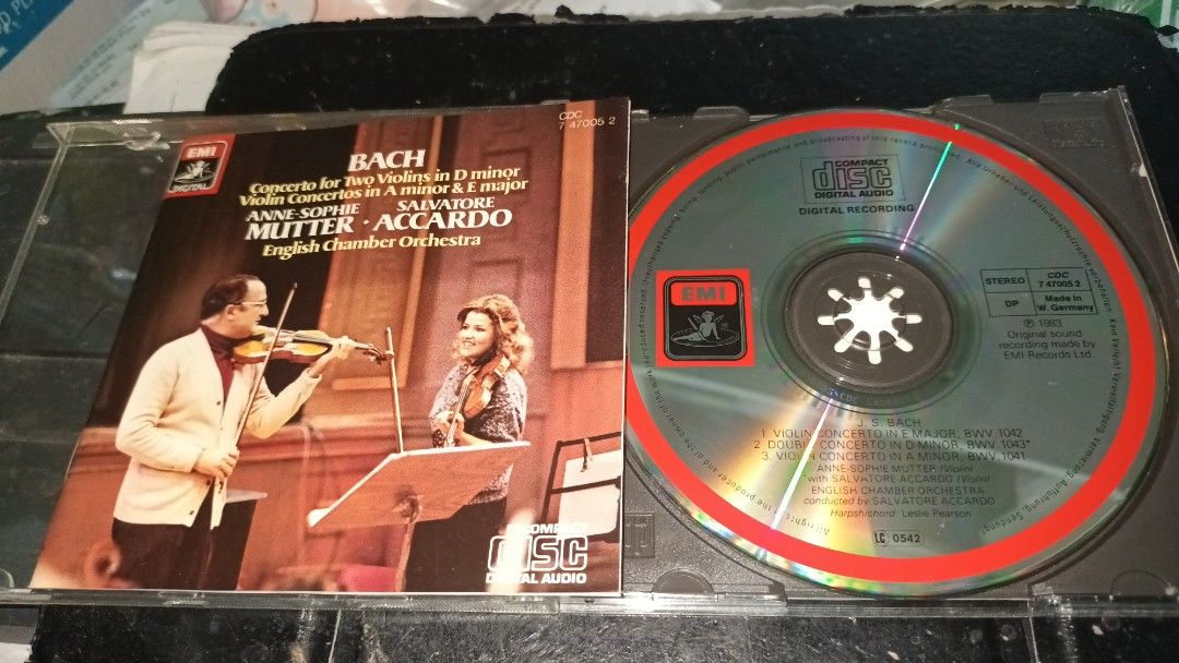 古典名盤 西德版 ANNE-SOPHIE MUTTER SALVATORE ACCARDO BACH VIOLIN CONCERTOS 頭版 ...