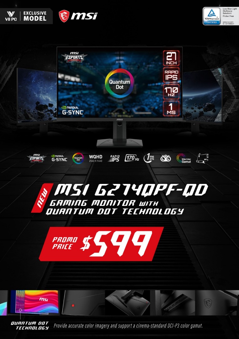 [Free Steam Card USD10]MSI Optix MAG274QPF-QD 170Hz VESA DisplayHDR 400 ...