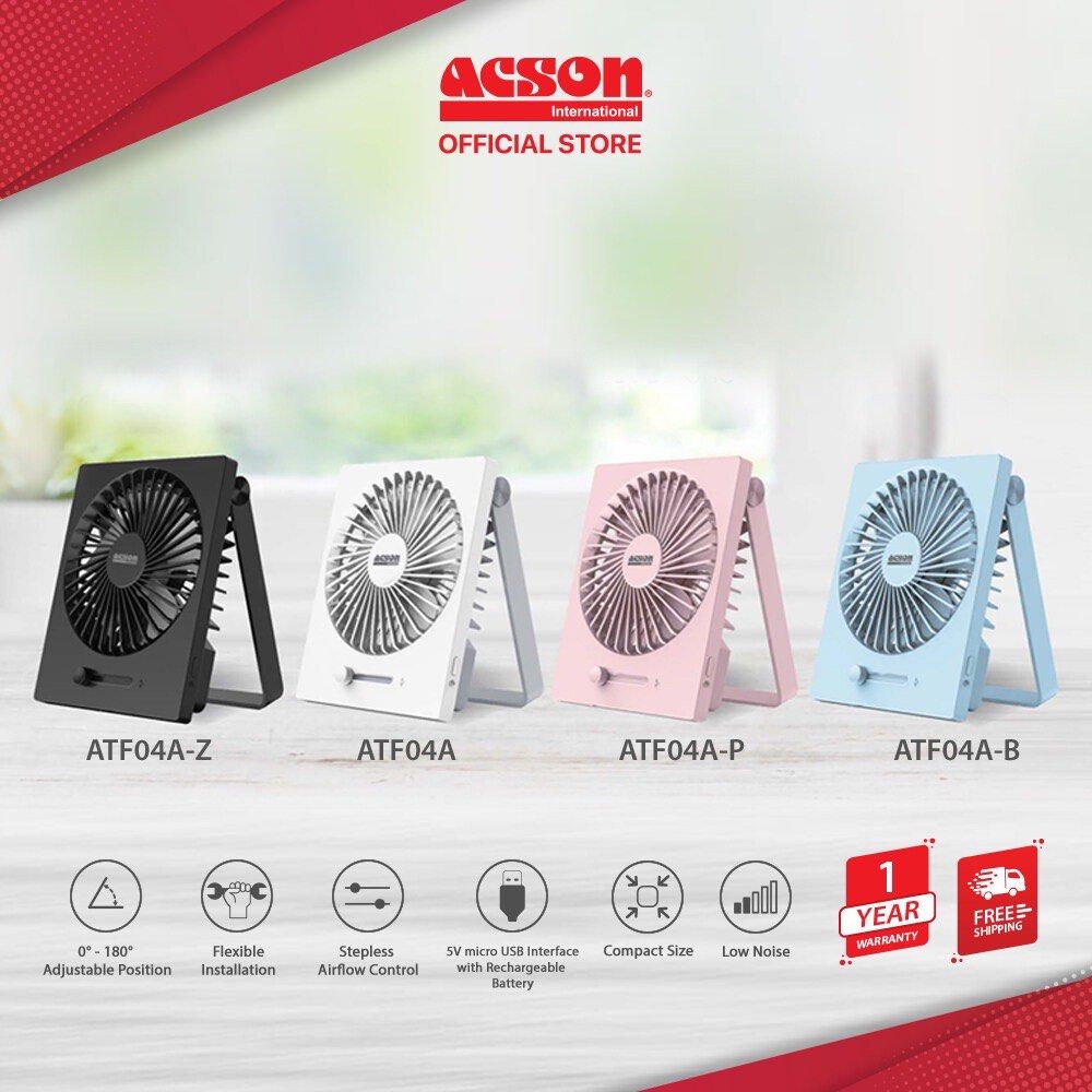 ACSON MINI USB TABLE FAN ATF04A-B, Furniture & Home Living, Lighting ...