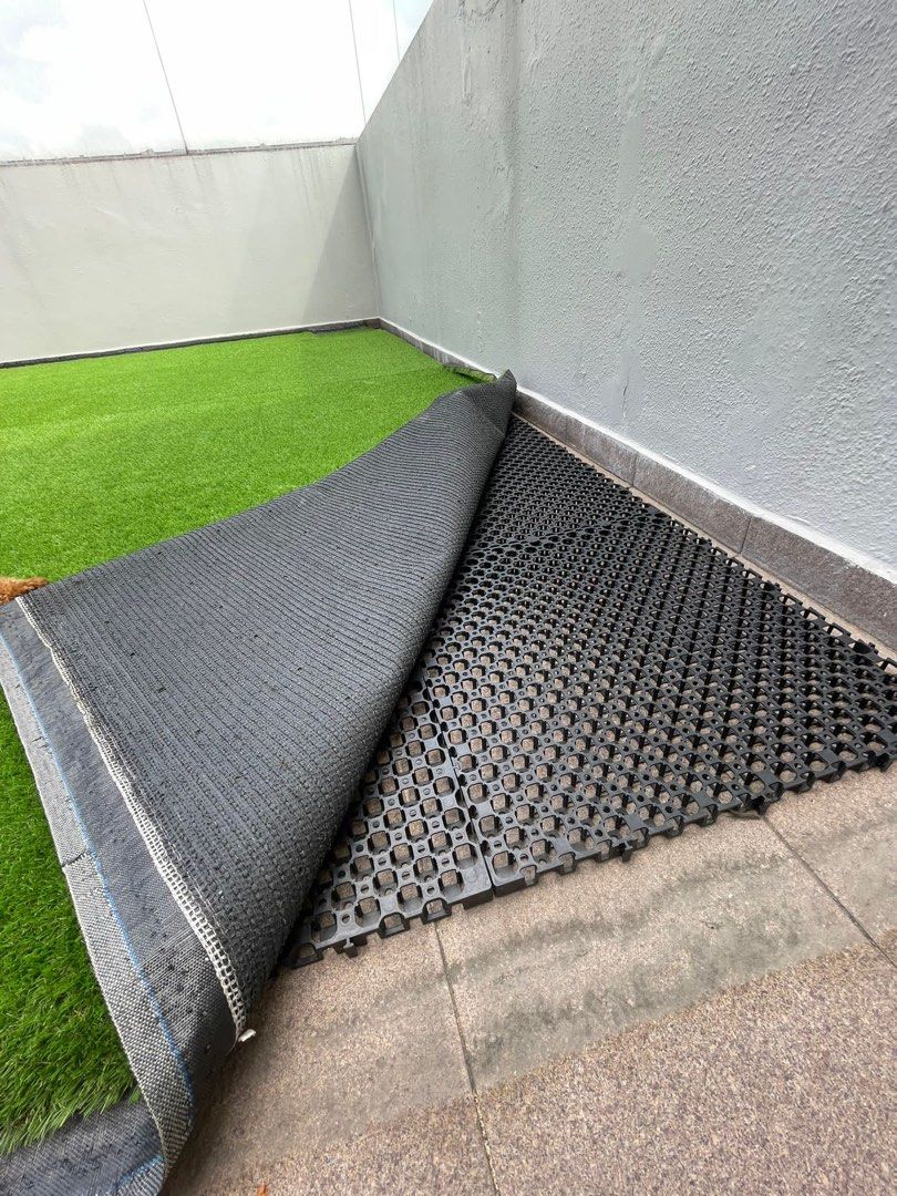 Artificial grass and drainage cells (fake grass), Furniture & Home ...