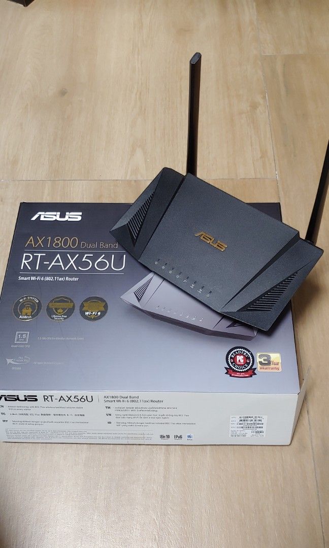 ASUS Router RT-AX56U AX1800 Dual band Wi-Fi 6, 電腦＆科技, 電腦周邊及配件, Wifi及上網 ...