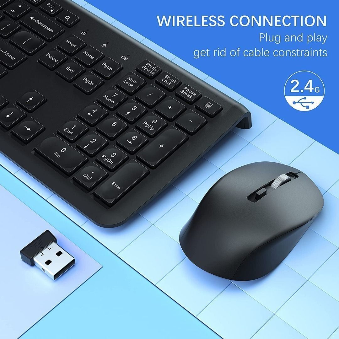 [B2946] Wireless Keyboard and Mouse Silent Combo, TopMate 2.4G Ultra ...