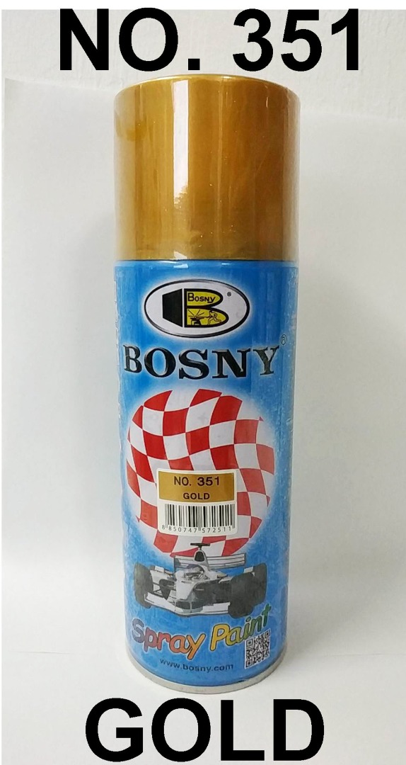 BOSNY SPRAY PAINT NO. 351 GOLD ( 300 GRAMS PER CAN ) QUICK DRYING ...