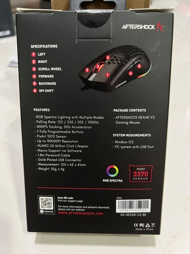 BRAND NEW AFTERSHOCK GAMING MOUSE HEXAR V2, Computers & Tech, Parts ...